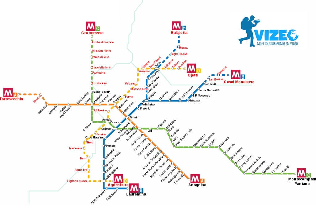 Métro à Rome : Plan détaillé et horaire du métro Roma