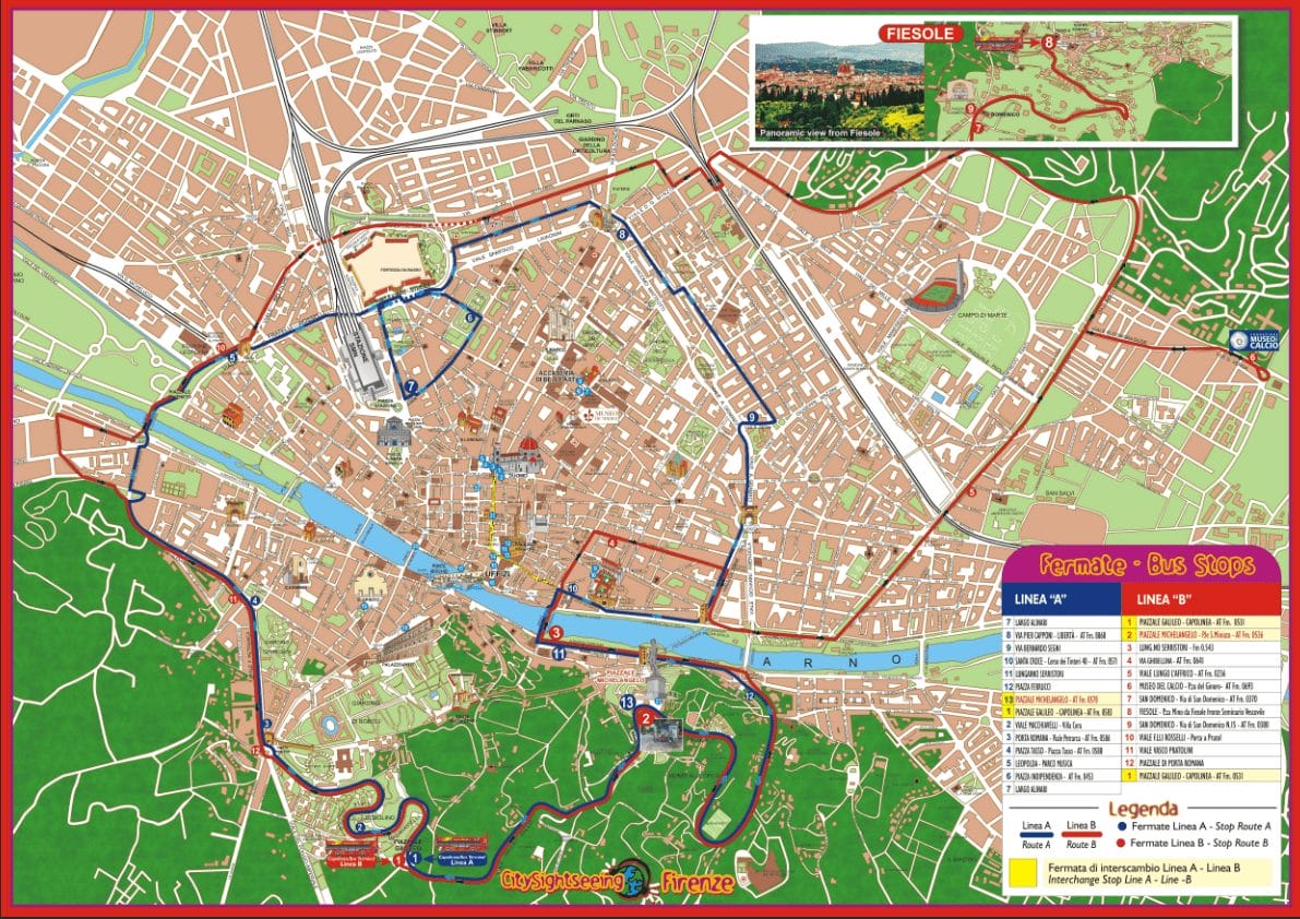 Plan de Florence : Cartes Quartiers, Tramway, Bus et Monuments à ...