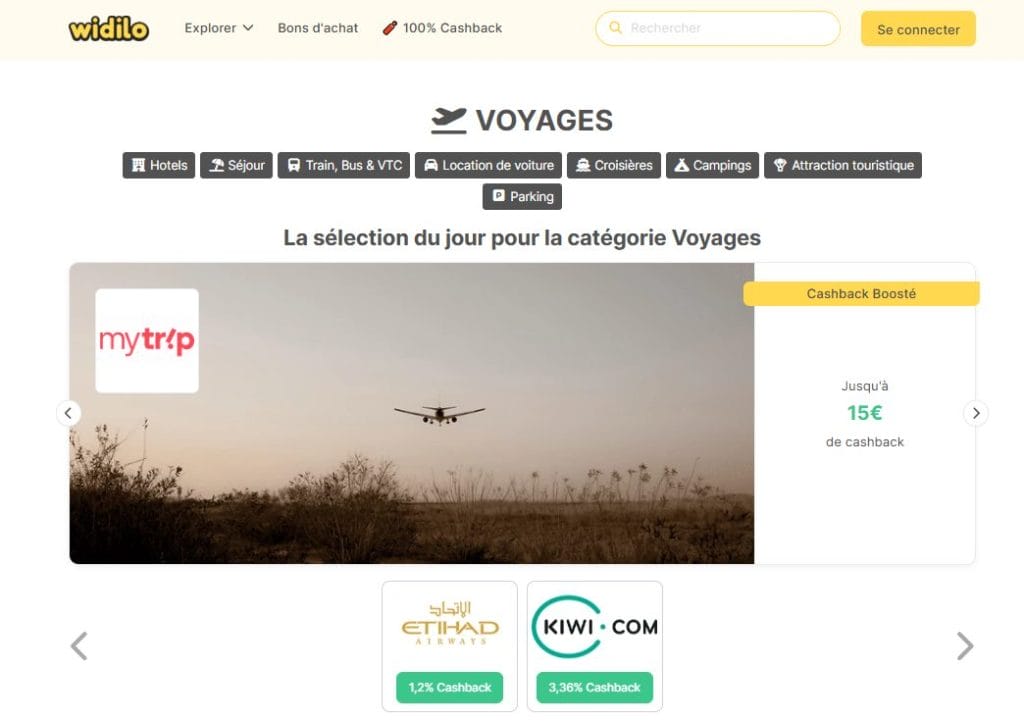 Avis Widilo : Mon test de l’application cashback pour voyager moins cher